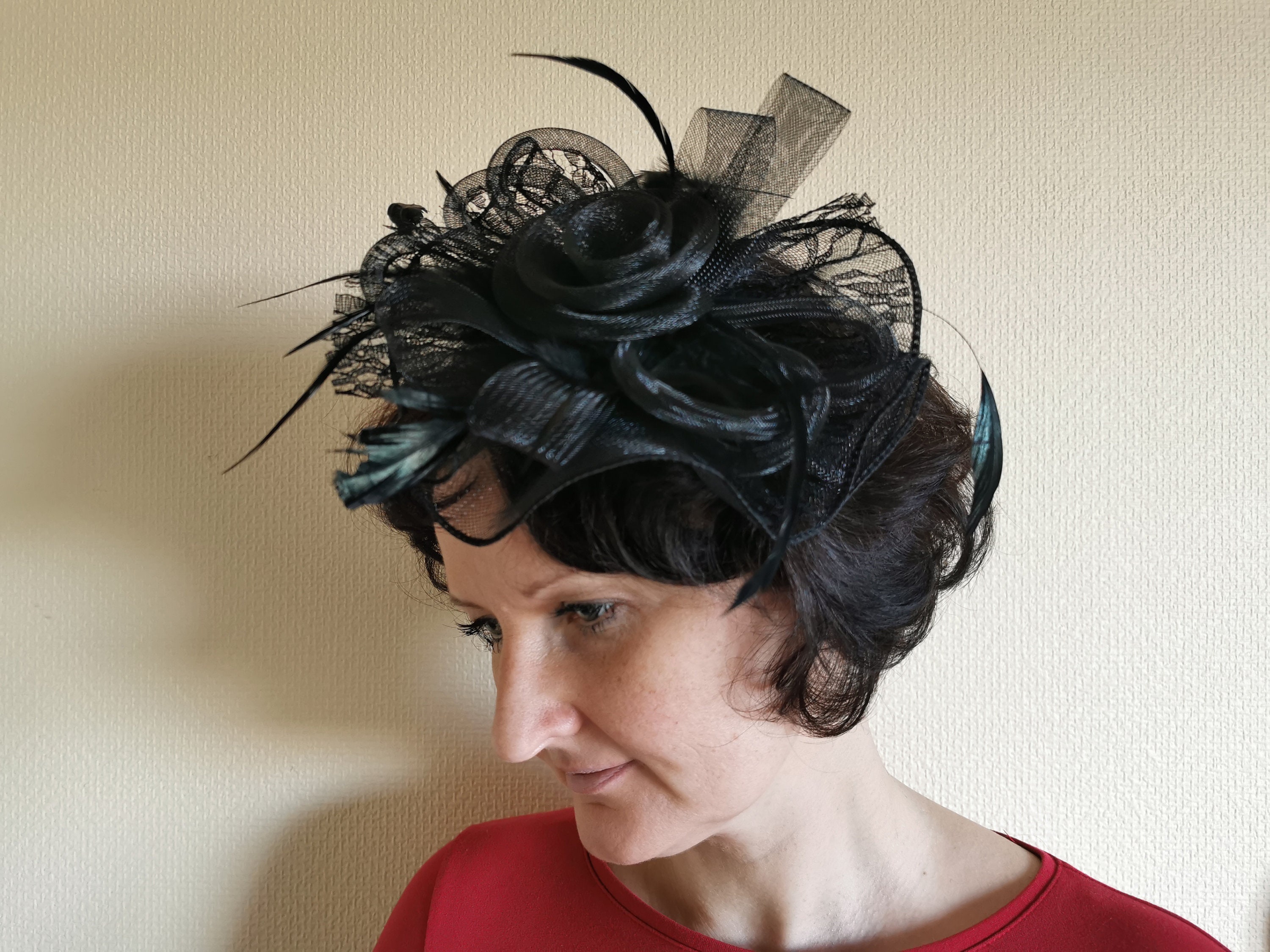 Feather Fascinator Hat, Cocktail Party Headpiece, Handmade - Etsy