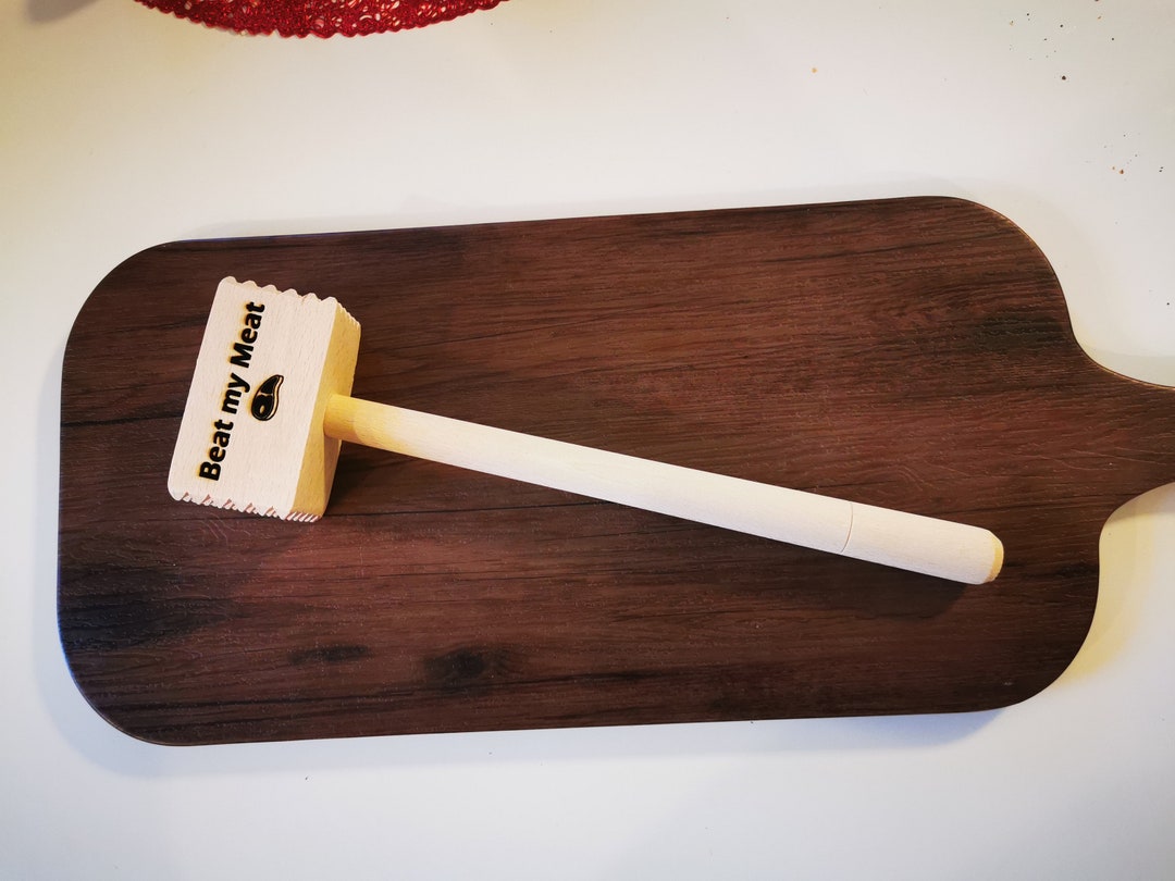 Handmade Personalised Meat Tenderizer Mallet - Wooden Meat Mallet ...
