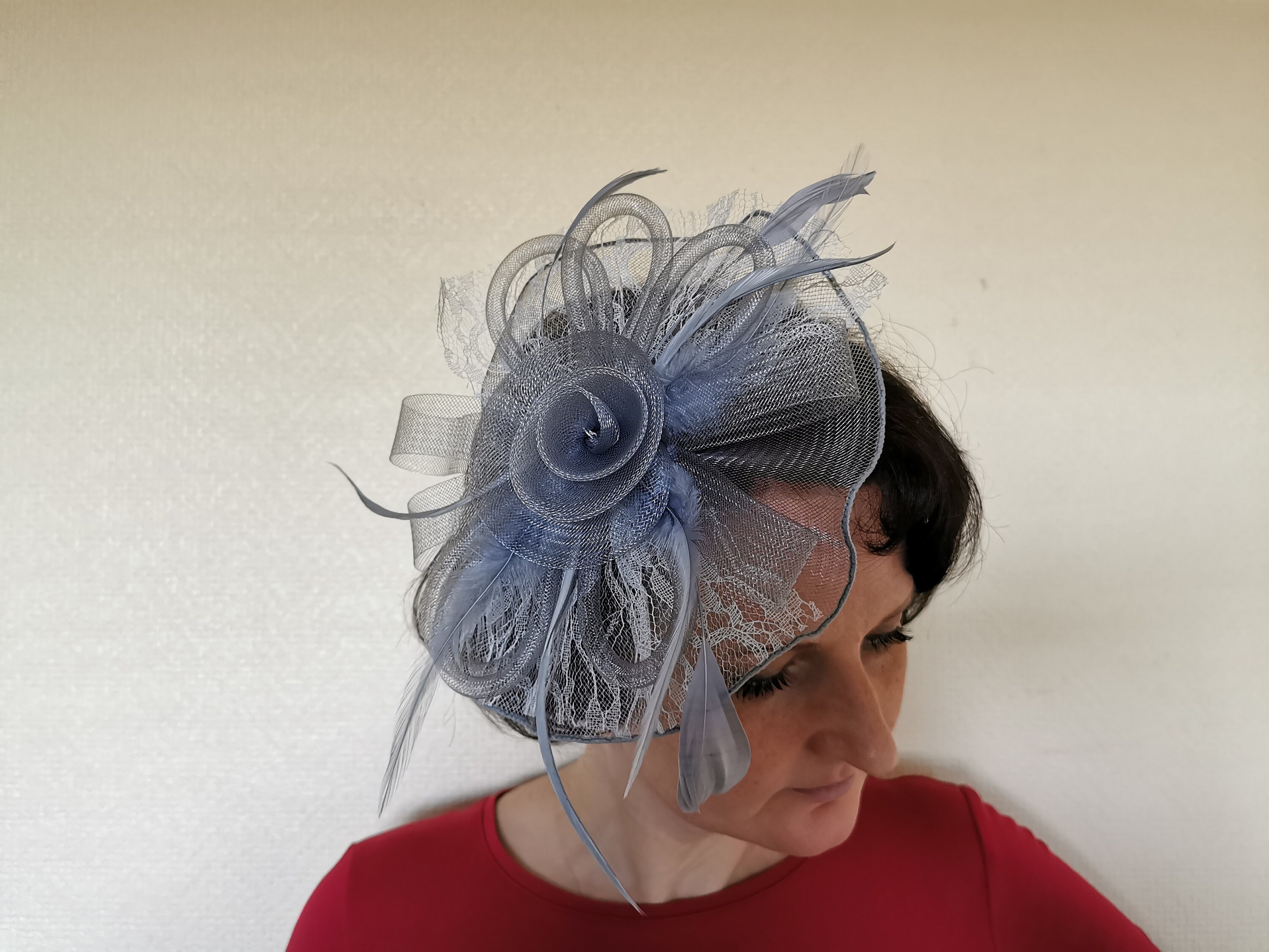 Feather Fascinator Hat, Special Occasion Headpiece, Handmade in Latvia ...