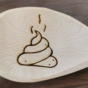 Handmade Wooden Spoon, Kitchen Poop Spoon, Bon Appetit, Funny Style ...