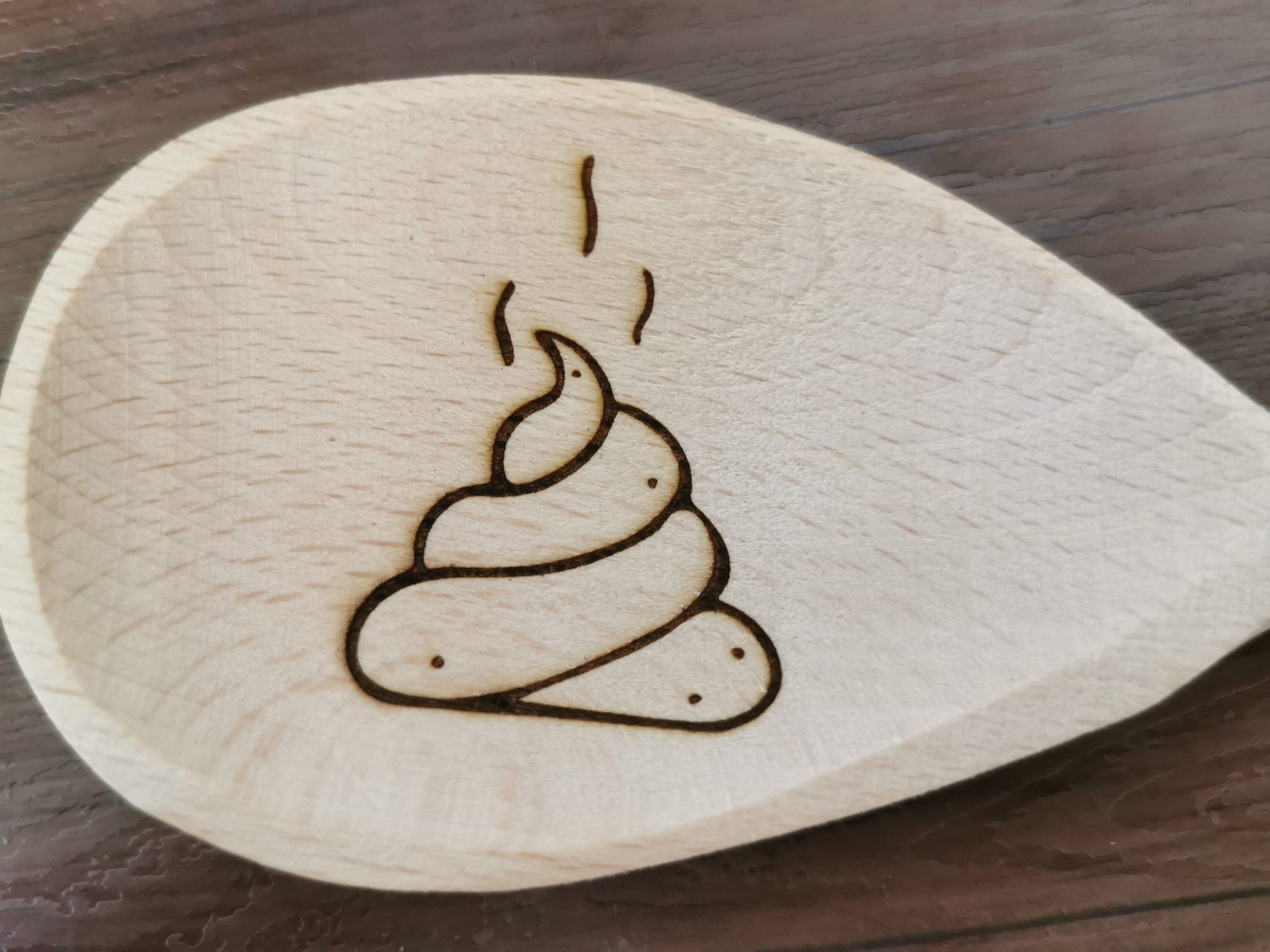 Handmade Wooden Spoon, Kitchen Poop Spoon, Bon Appetit, Funny Style ...