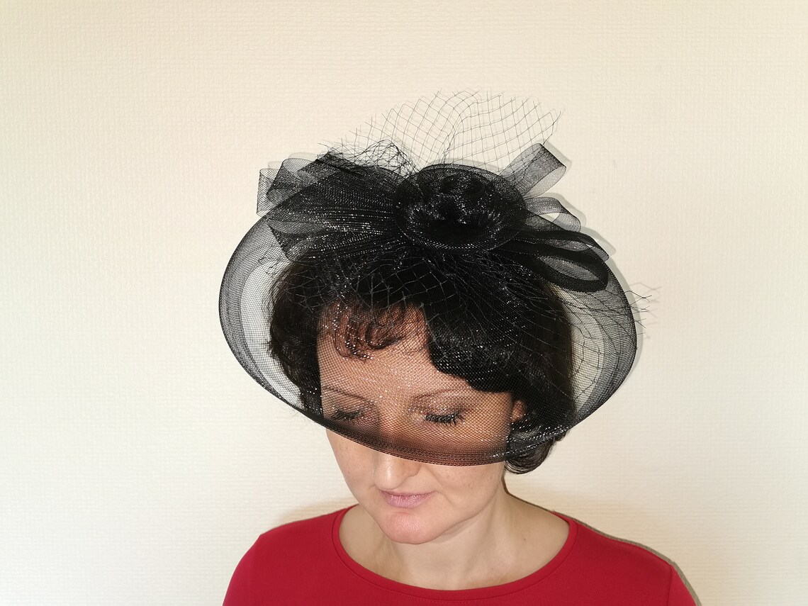 Classic Wedding Cocktail Hat Fascinator With Feathers, Wedding Hat ...