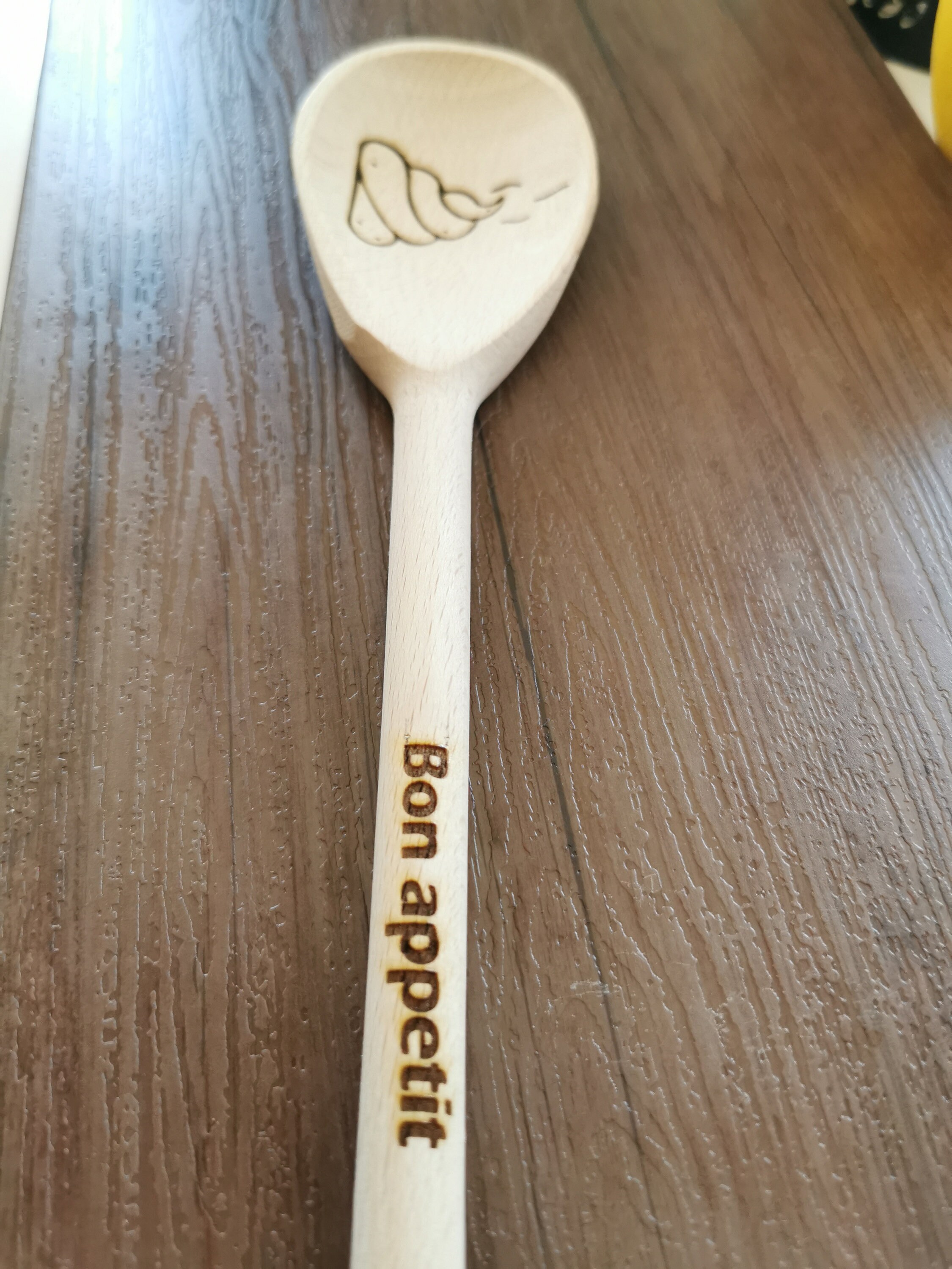 Handmade Wooden Spoon, Kitchen Poop Spoon, Bon Appetit, Funny Style ...