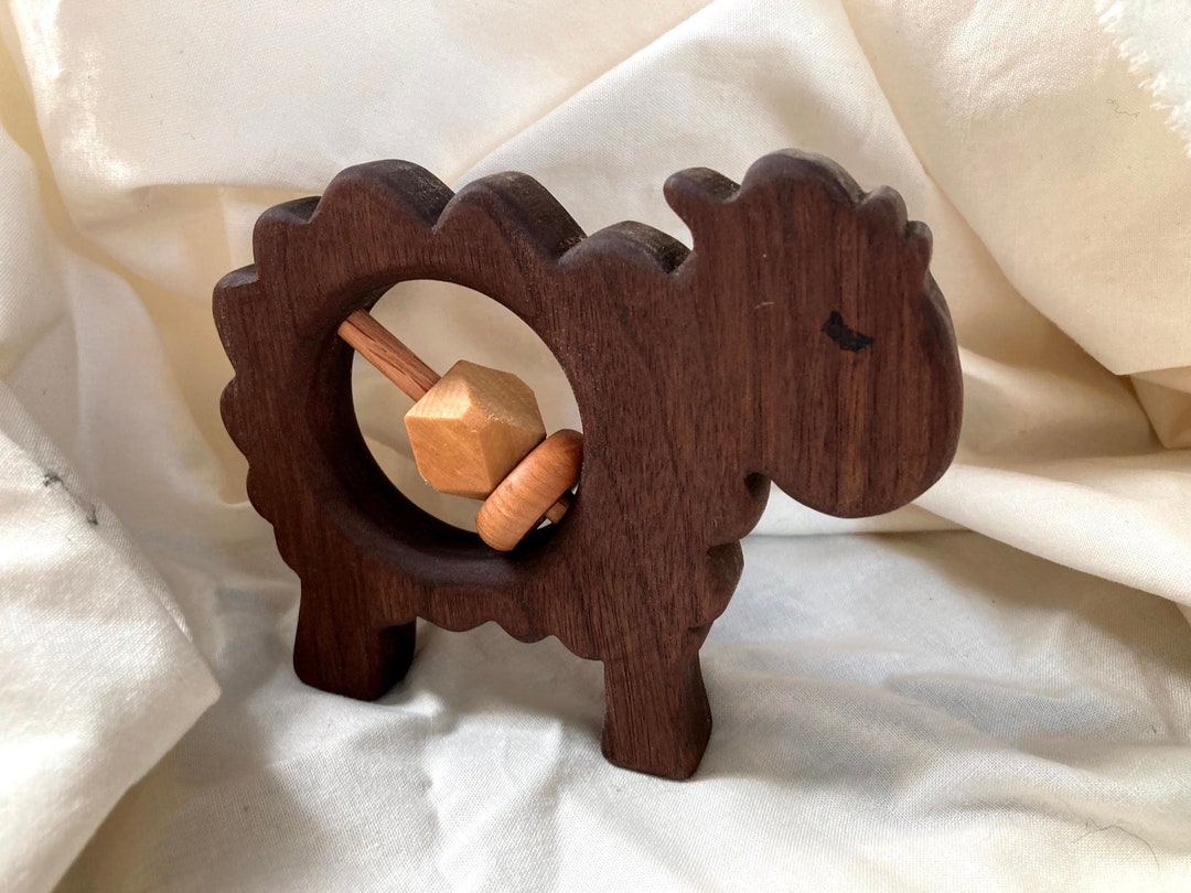 Baby Rattle Lamb, Sheep, Wood Rattle - Meets CPSC Requirements - Etsy