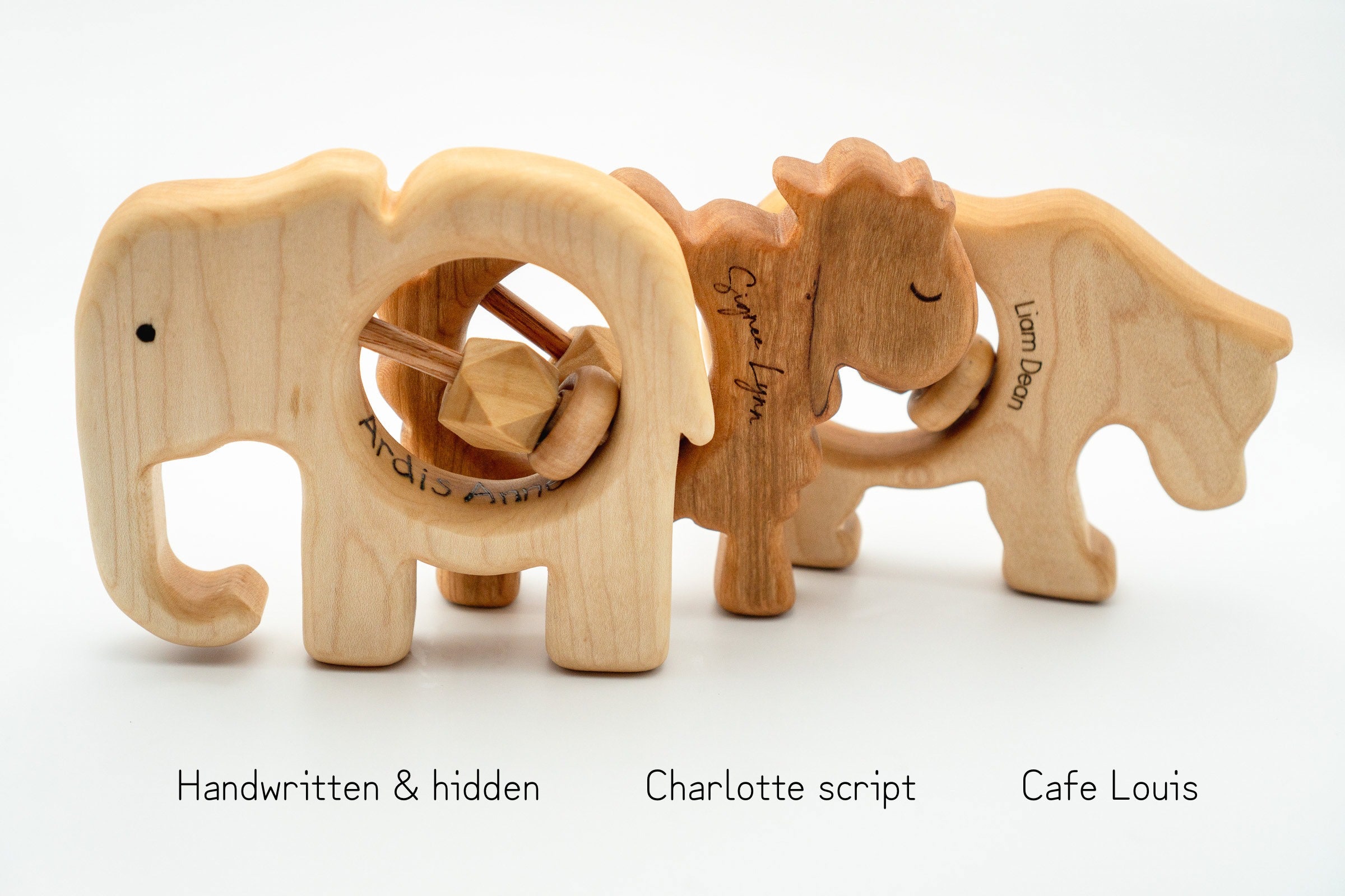 Baby Rattle Elephant, Wood Rattle - Meets CPSC Requirements - Etsy