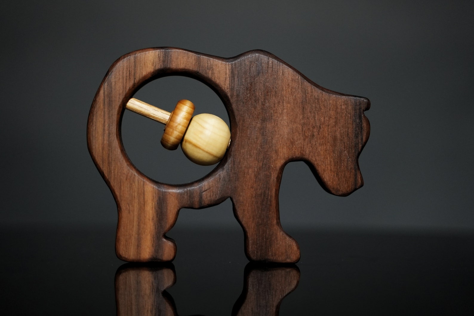 Baby Rattle Bear Grizzly Wood Rattle Meets CPSC - Etsy