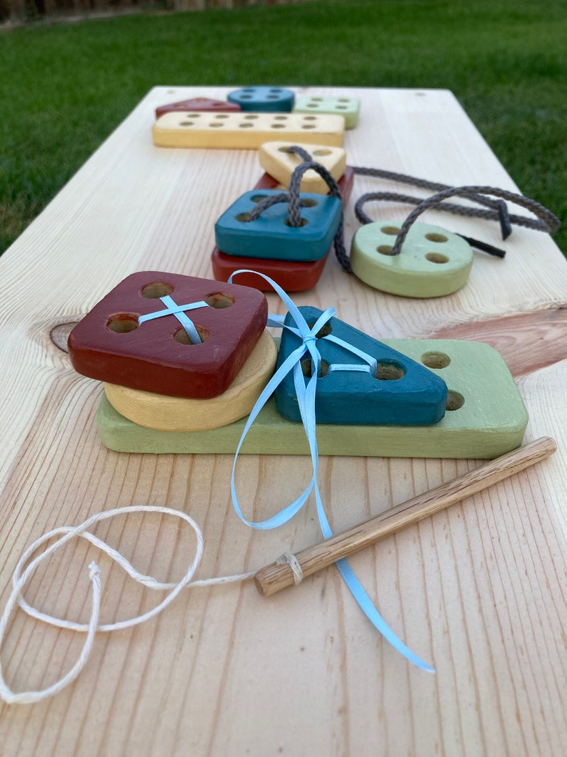 Lacing Board Set, Sewing Boards, Fine Motor Practice - Etsy