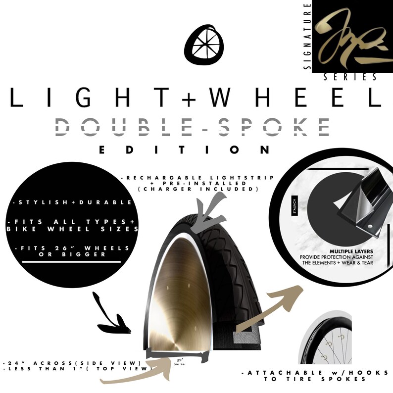LIGHTWHEEL Bike LED Wheel Kit Double Spoke for Standard OR Ebikes - Etsy