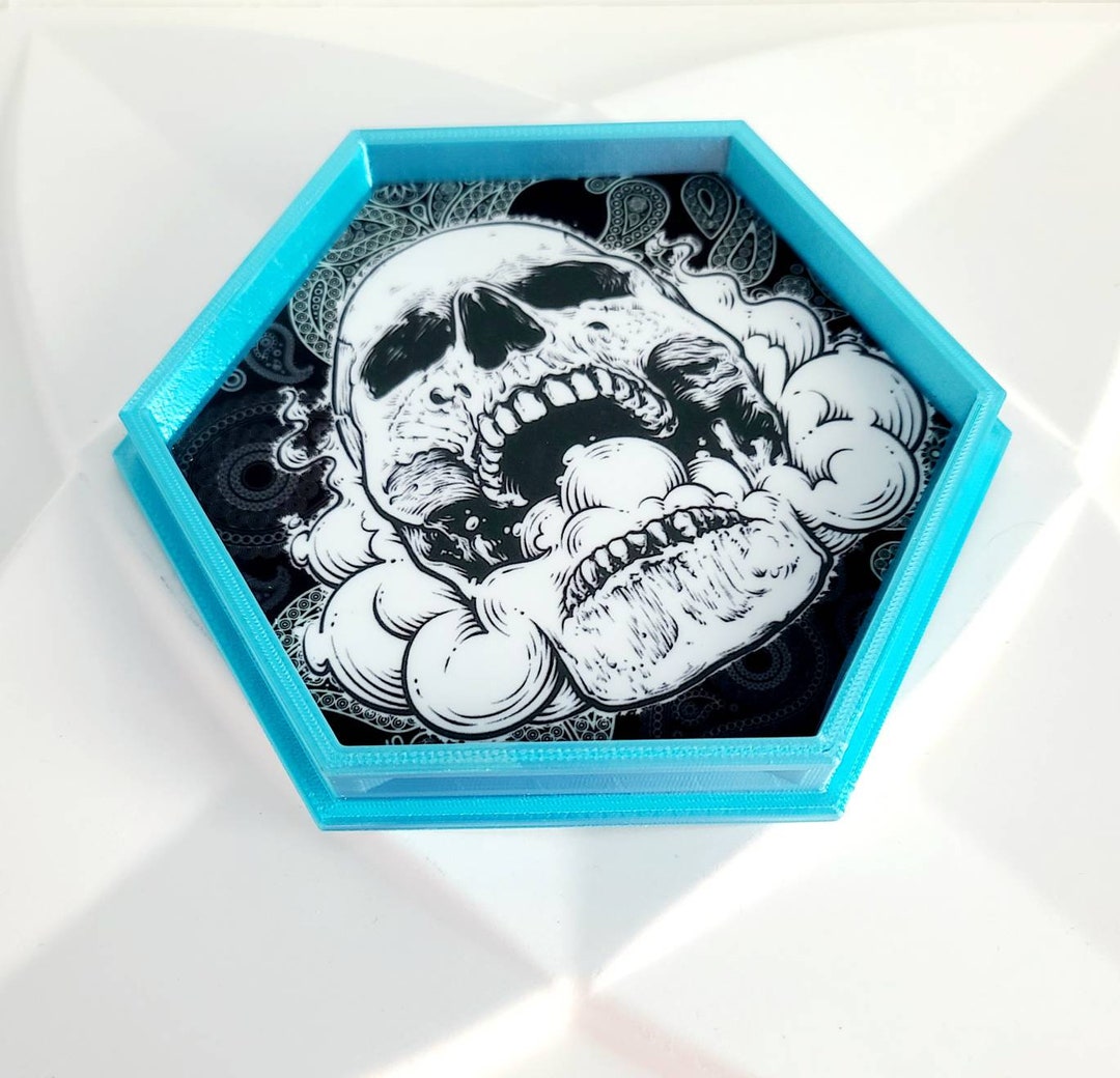 2-pc Hexagon Dab Tray W/ Silicone Mat Holds Dab Accessories or Puffco ...