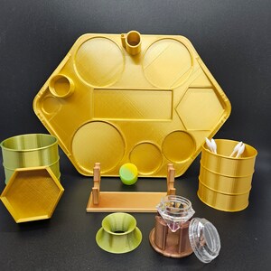 16-pc Metallic Color Dab Station Set Dab Tray W/ Terp Pearl Jar, Qtip ...