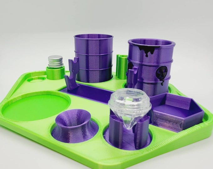 9-pc Custom Dab Tray Station Cleaning Set With Dab Pearl Jar Holder ...