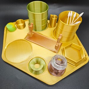 16-pc Metallic Color Dab Station Set Dab Tray W/ Terp Pearl Jar, Qtip ...