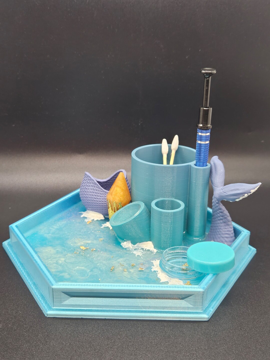 Mermaid Dab Tray Dab Set Comes W/ Dab Tool Organizer Qtip - Etsy