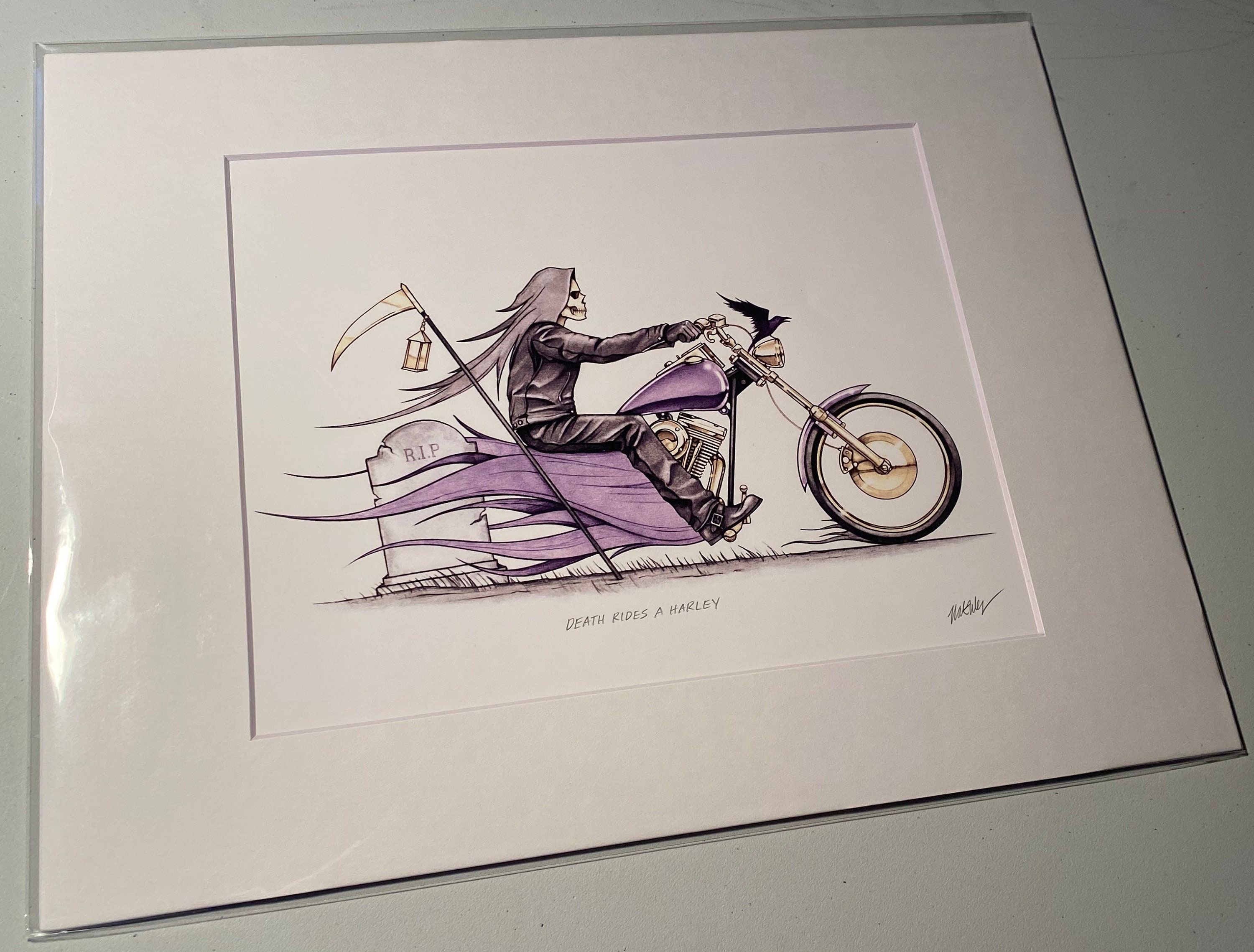 Death Rides a Harley Signed Art Print - Etsy