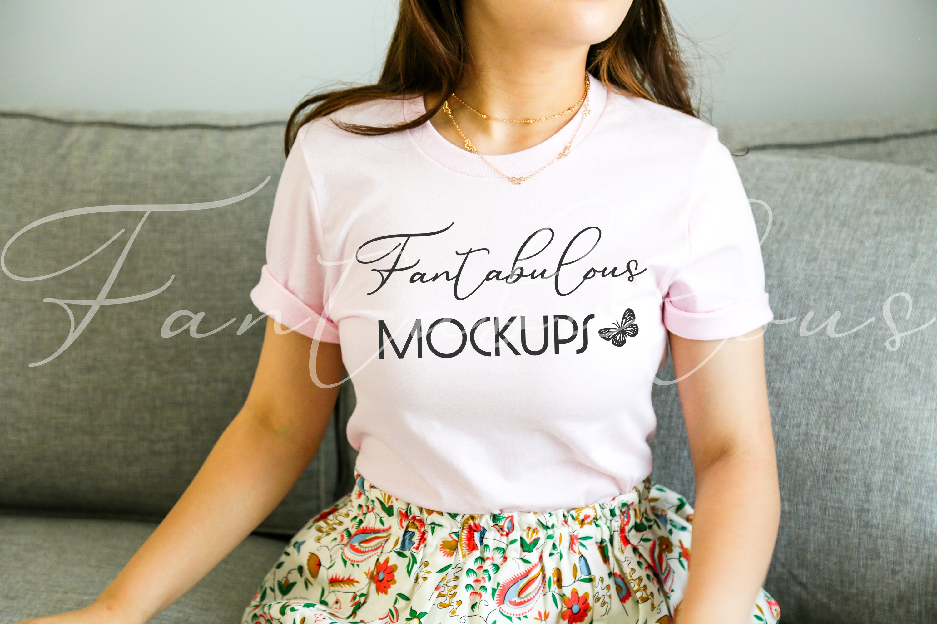 BELLA CANVAS 3001 Soft Pink T-shirt Mockup, Short Sleeve Jersey ...