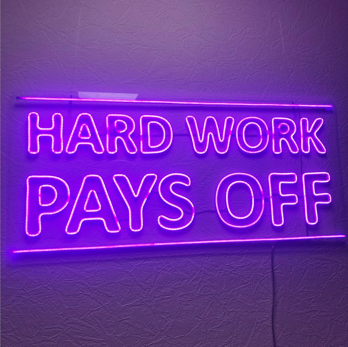 Hard Work Pays off LED Neon Sign, Custom Wall Decoration, Available in ...