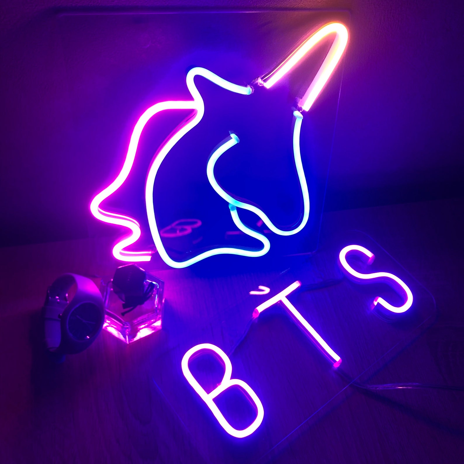 BTS LED Flex Neon Sign Art Print, Decorazione murale personalizzata ...