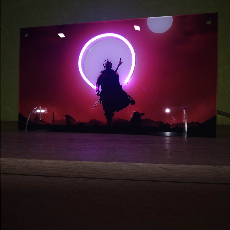 The Mandalorian LED Flex Neon Sign Art Print, Star Wars, Wall ...