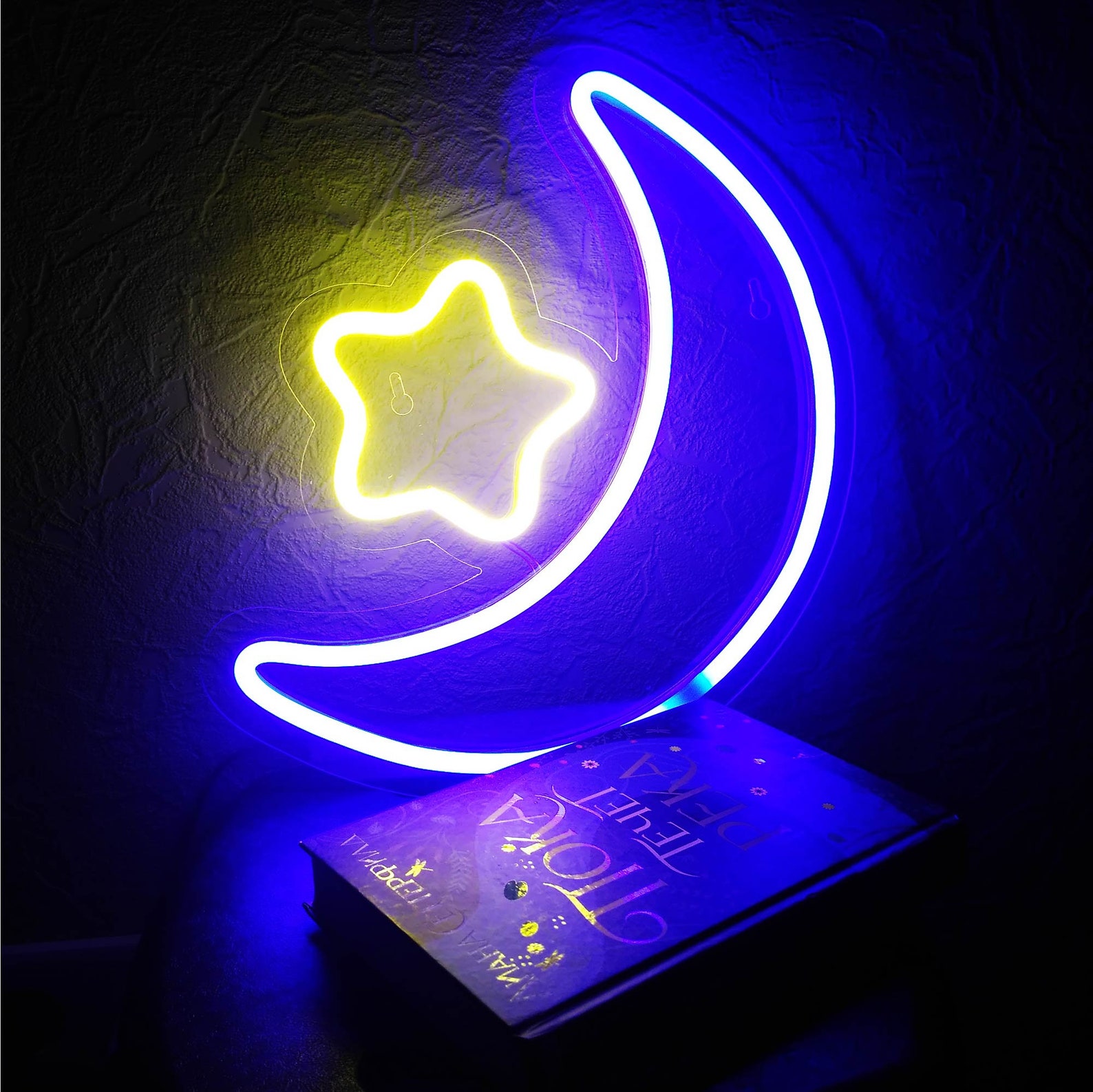 Moon and Star LED Neon Sign wall decoration neon Night | Etsy