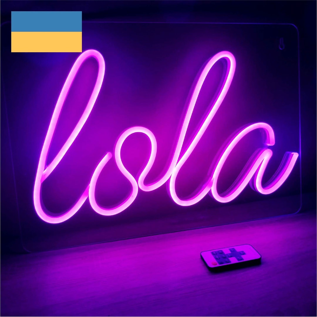 Lola LED Flex Neon Sign, Custom Wall Decoration, Available in 12 Colors ...