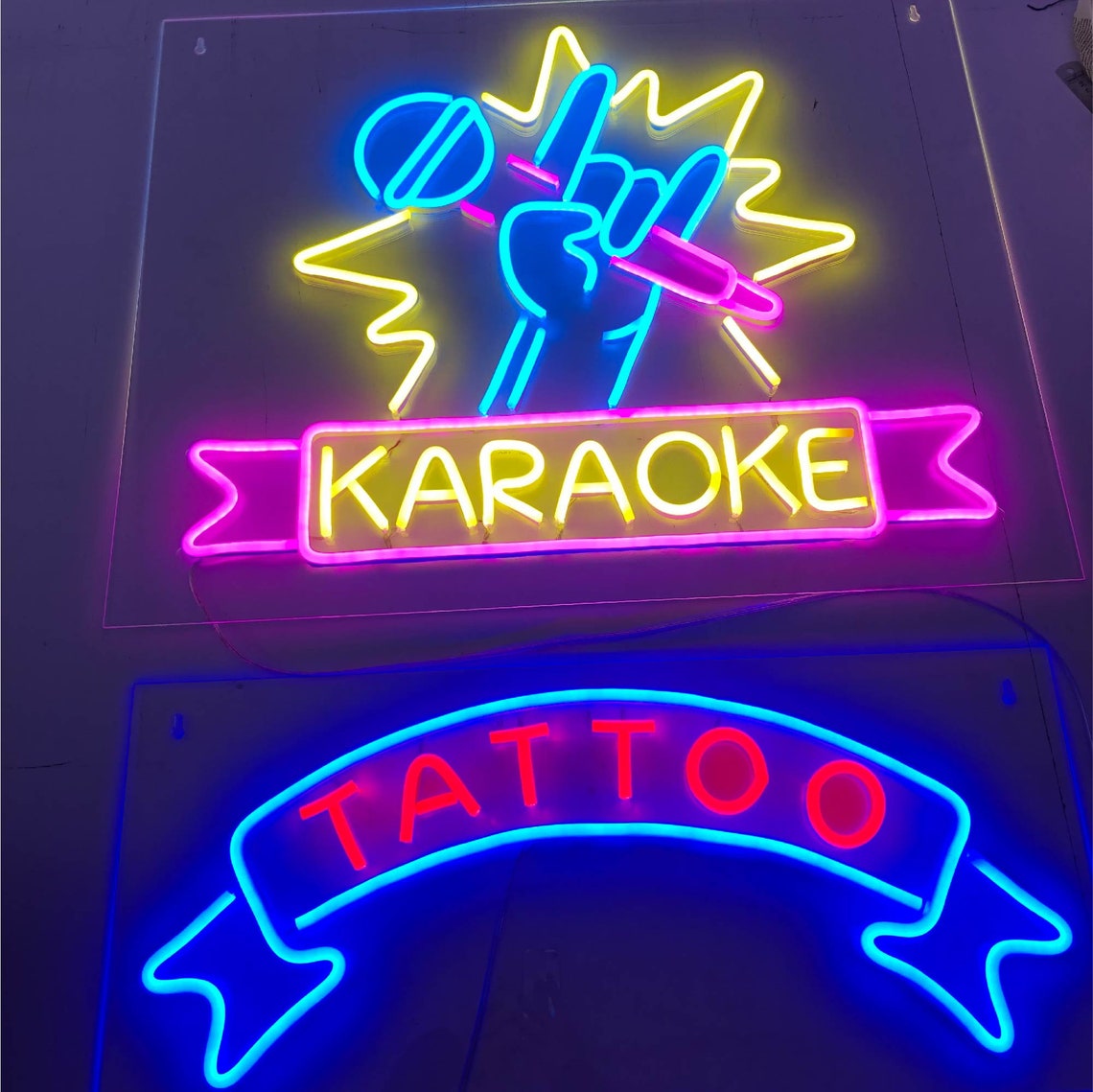 Karaoke Led Neon Sign Wall Decoration Neon Available In 12 Etsy Uk