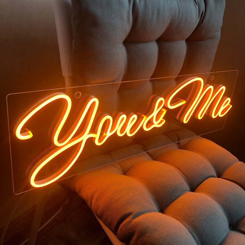 You & Me LED Neon Sign, You and Me, Custom Wall Decoration, Available ...