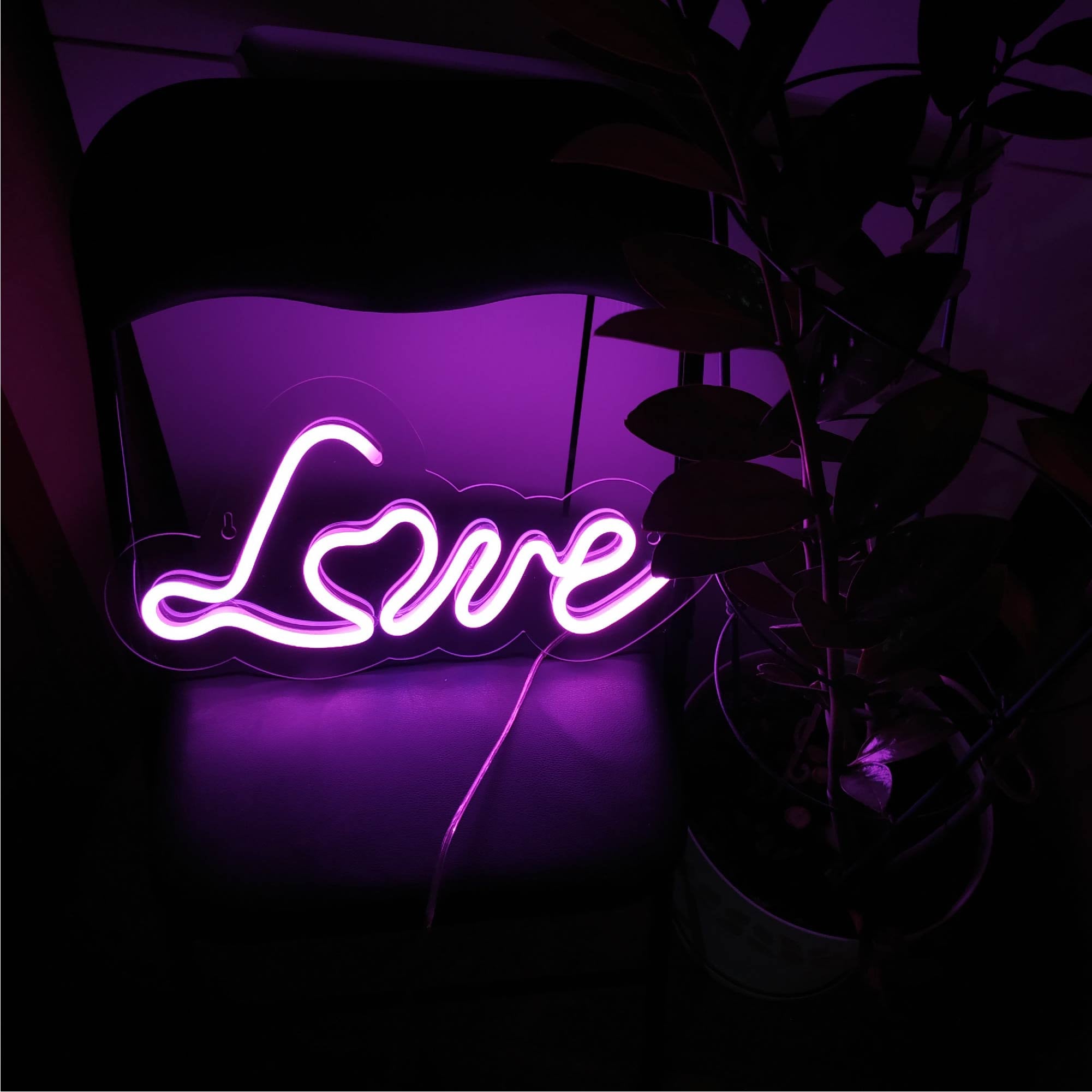 Love LED Neon Light Sign, LED Neon Custom Gift, Wall Decoration Flex ...