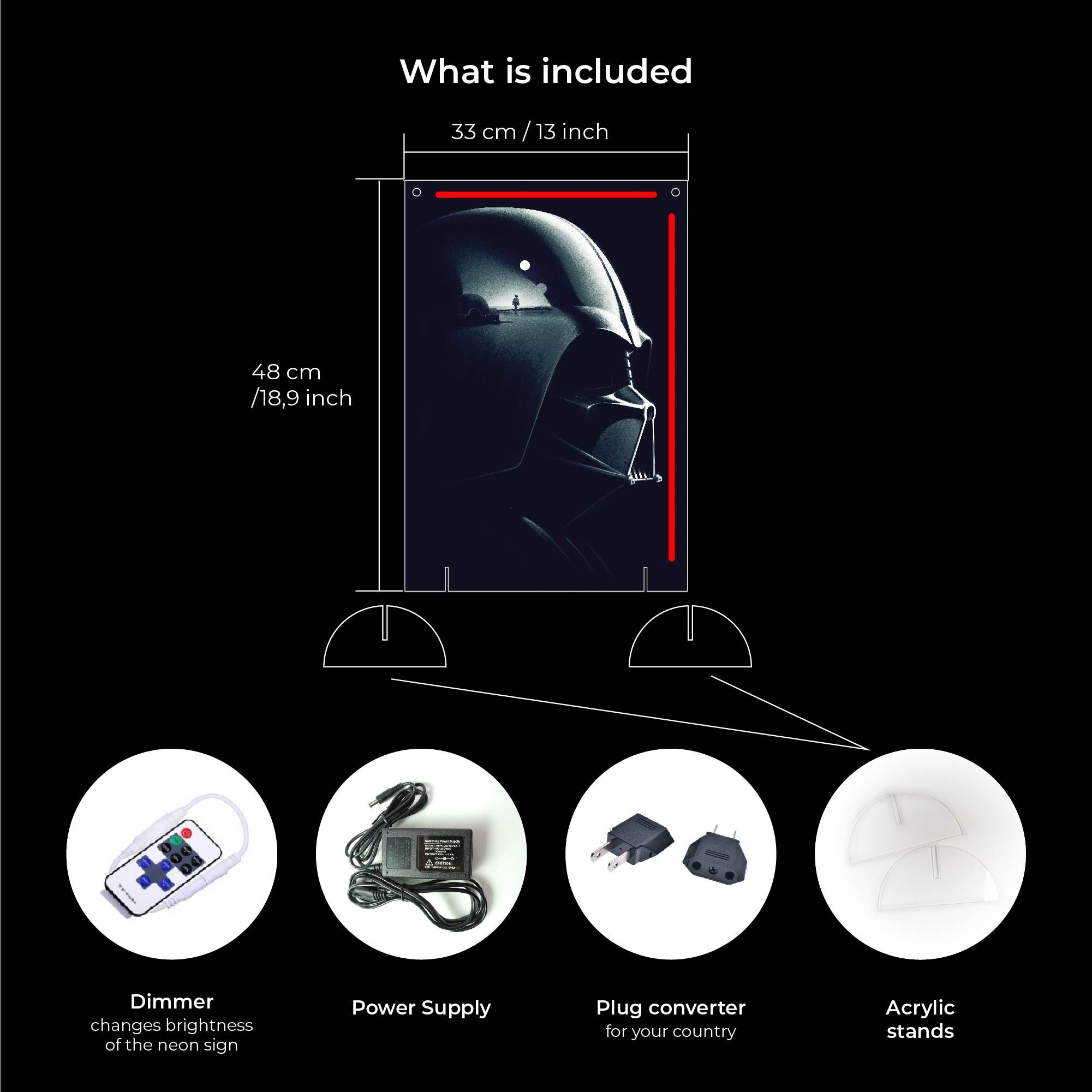 Darth Vader Star Wars LED Flex Neon Sign Art Print, Custom Wall ...