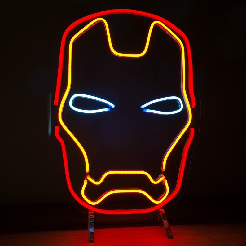 Iron Man LED Neon Sign, Marvel Sign, Art Neon, Custom Wall Decoration ...