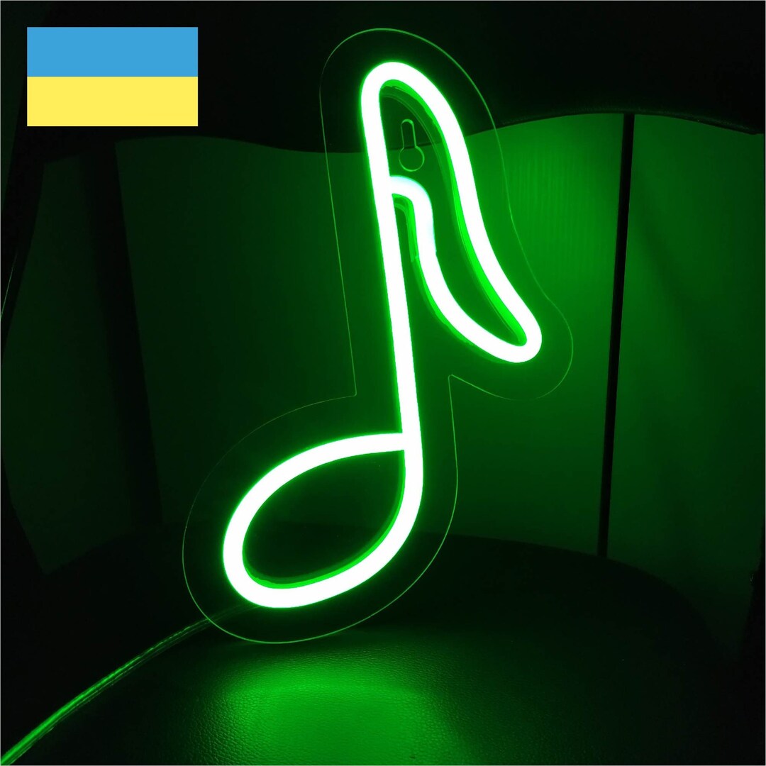 Musical Note LED Flex Neon Sign, Custom Wall Decoration, Sensor Dimmer ...