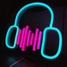 Headphones LED Neon Sign, Wall Decoration Flex Neon Sign, Sensor Dimmer ...