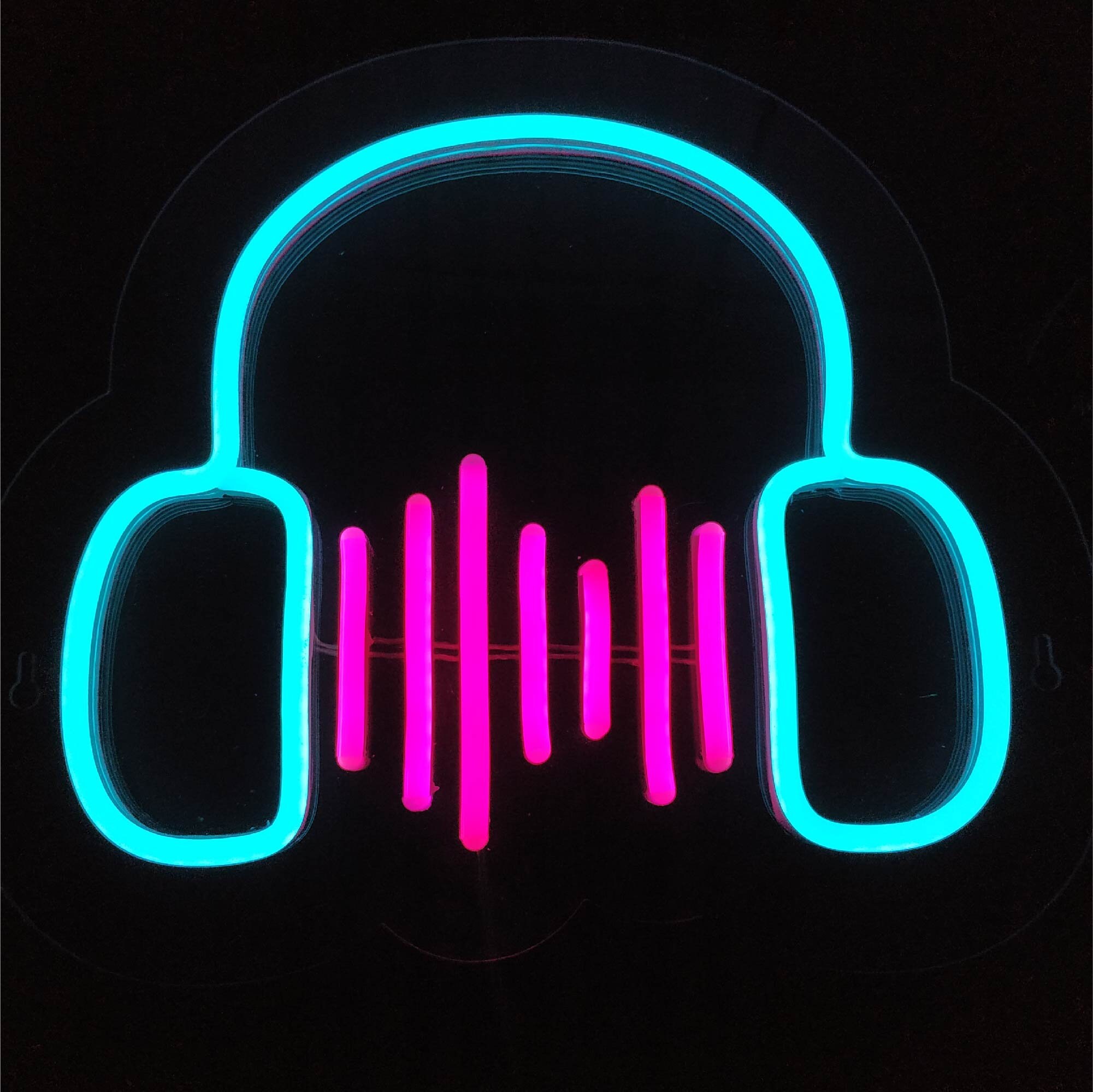 Headphones LED Neon Sign, Wall Decoration Flex Neon Sign, Sensor Dimmer ...