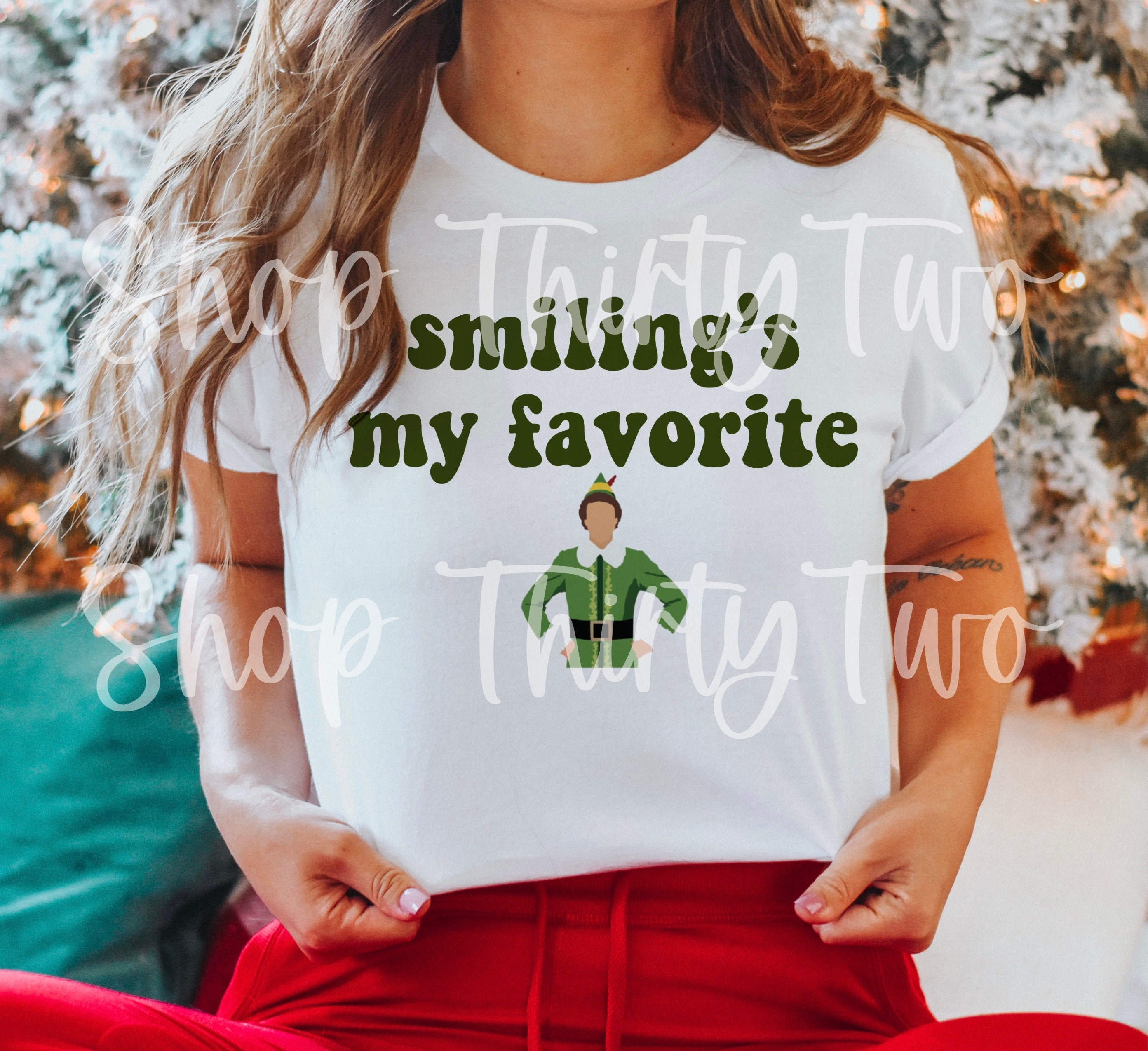 Smiling’s My Favorite Elf PNG Christmas - Funny Christmas - Vintage ...