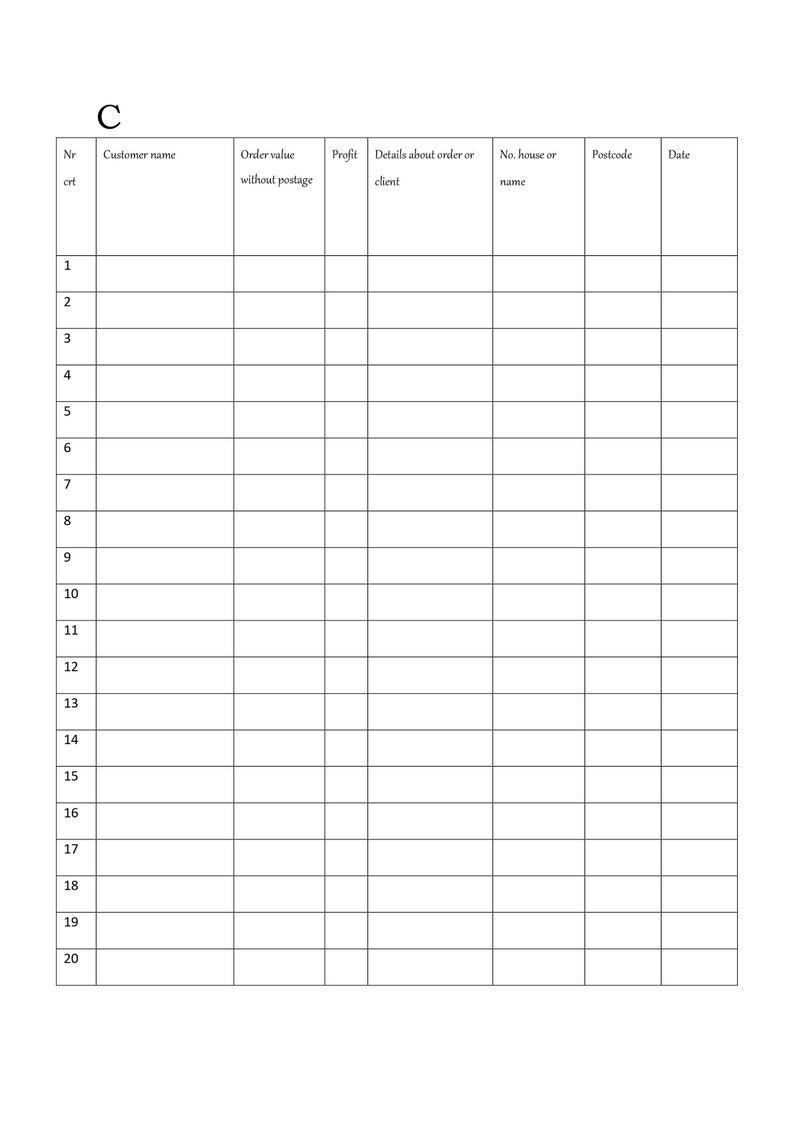 Printable A4 UK Sales Postcode Map for Small Businesses & Log | Etsy