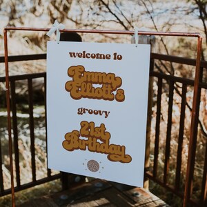 70s Groovy Birthday Party Sign Groovy Birthday Welcome Sign - Etsy