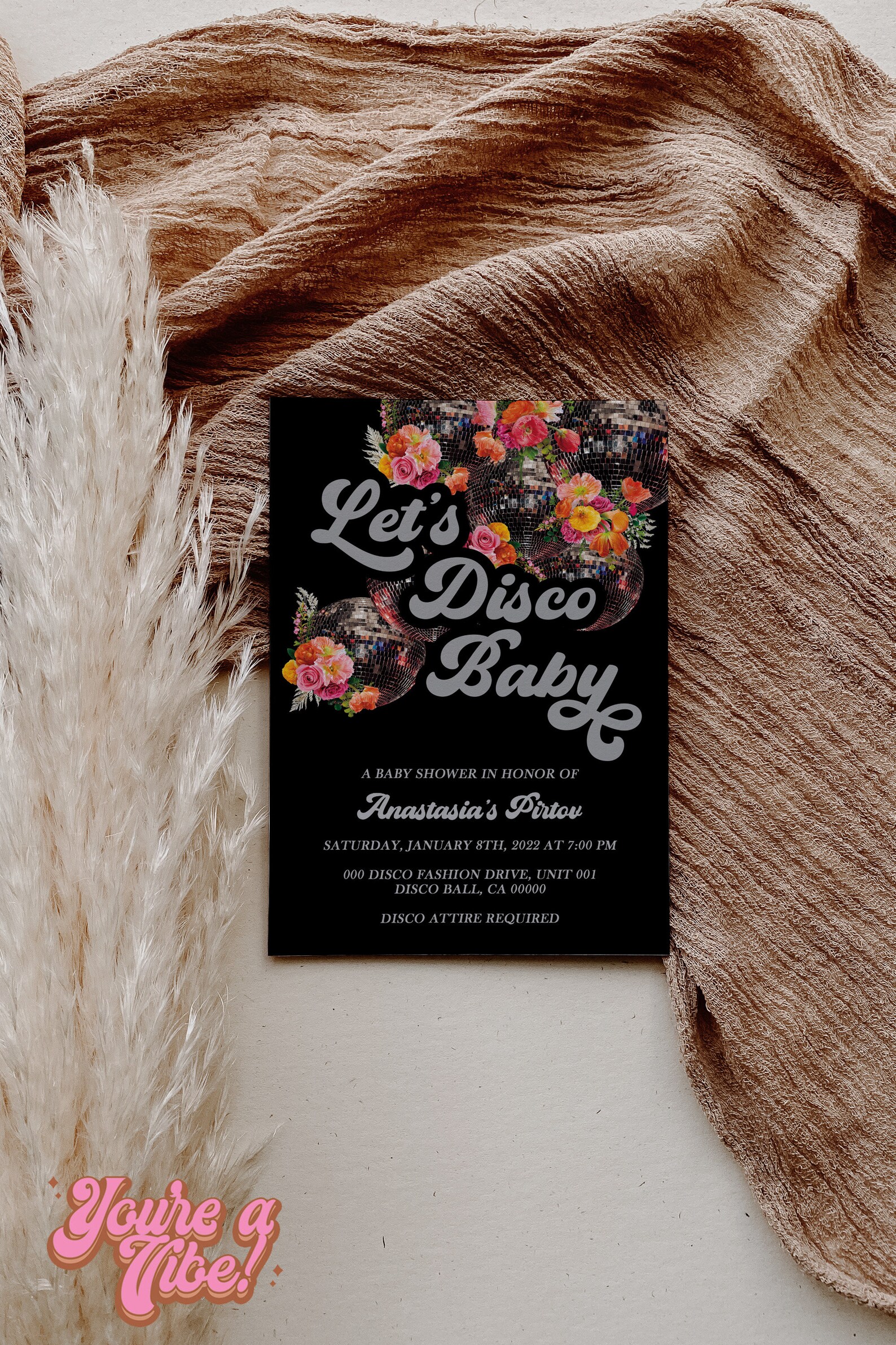 Retro Disco Baby Shower 70s Flower Groovy Baby Shower - Etsy