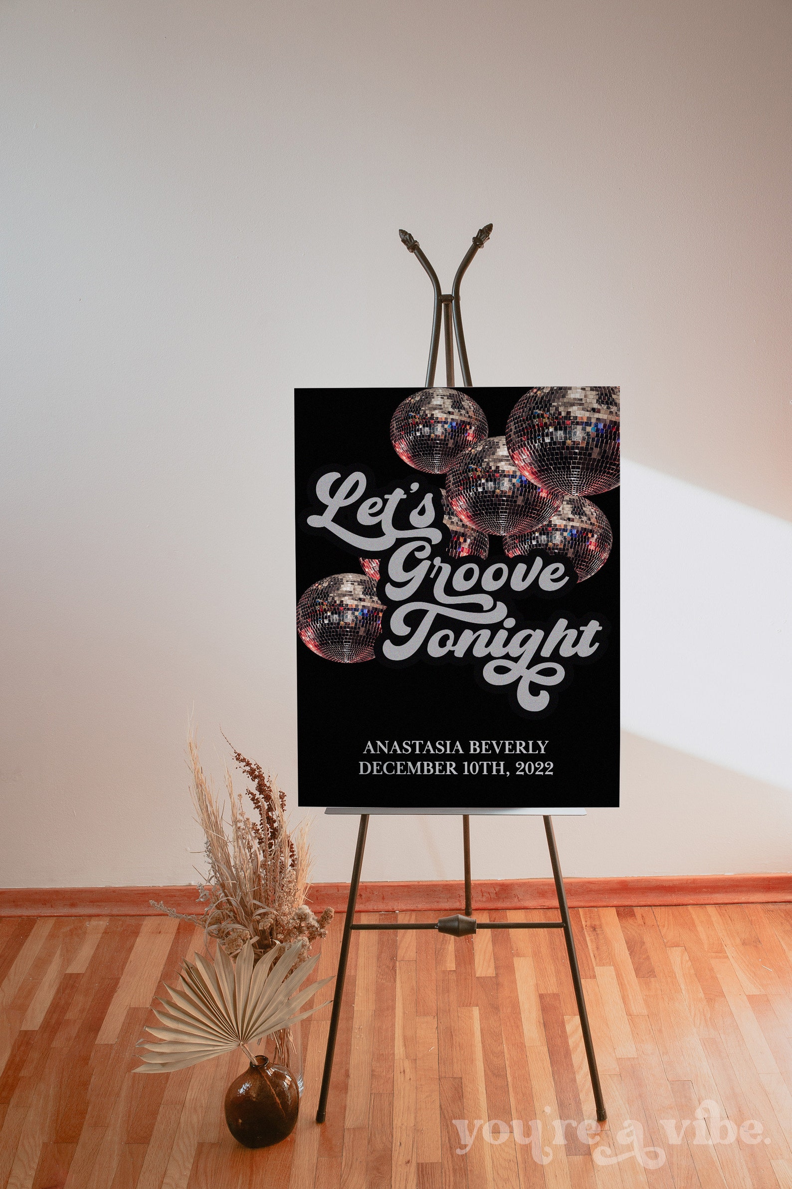 Groovy Disco Sign Disco Party Welcome Sign Lets Groove - Etsy