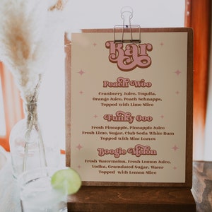 Disco Bar Menu Groovy Bar Menu Retro Drink Menu Bar Drink - Etsy