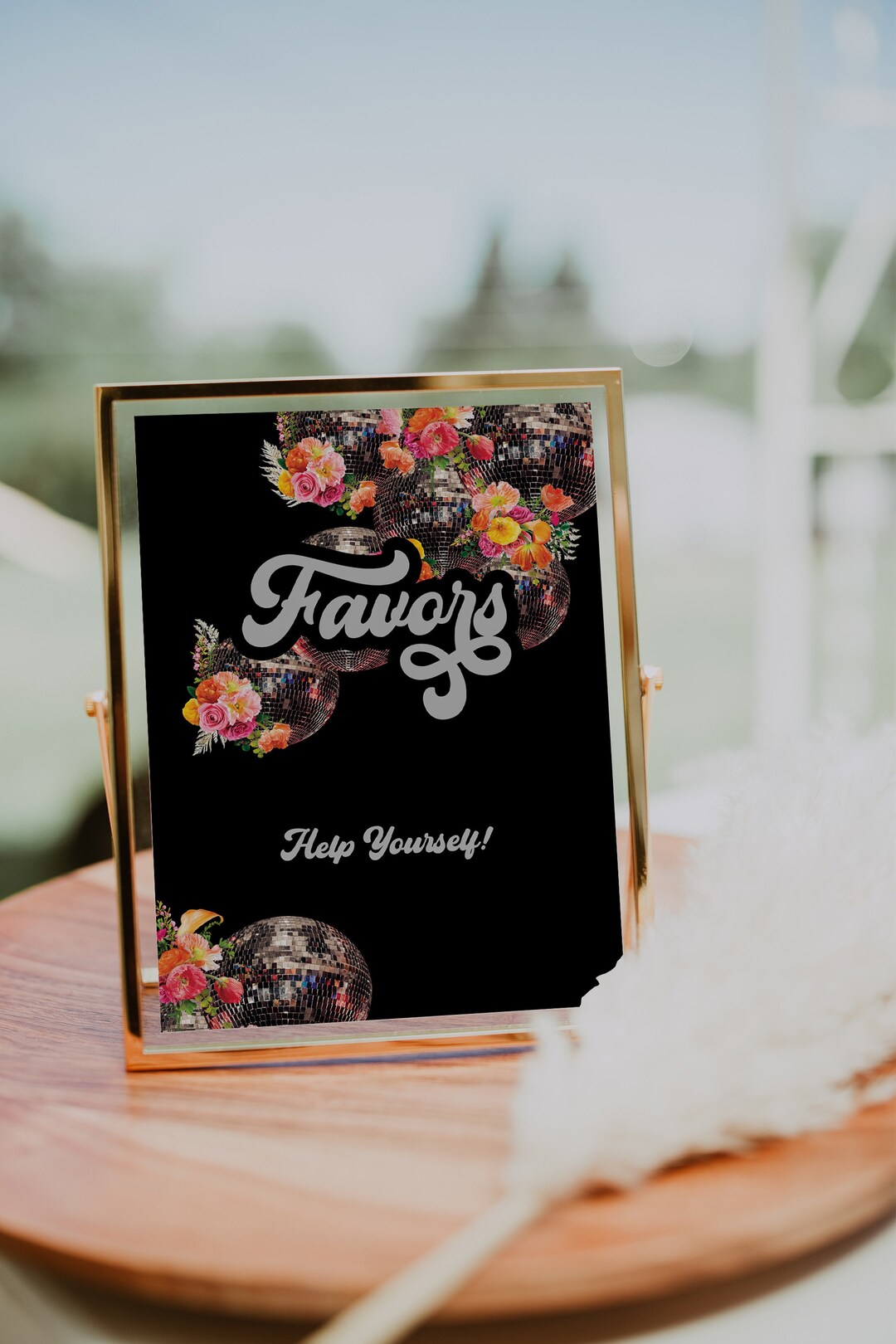 Pampas Disco Favor Sign, Boho Disco Favor Sign, Party Favor Sign - Etsy