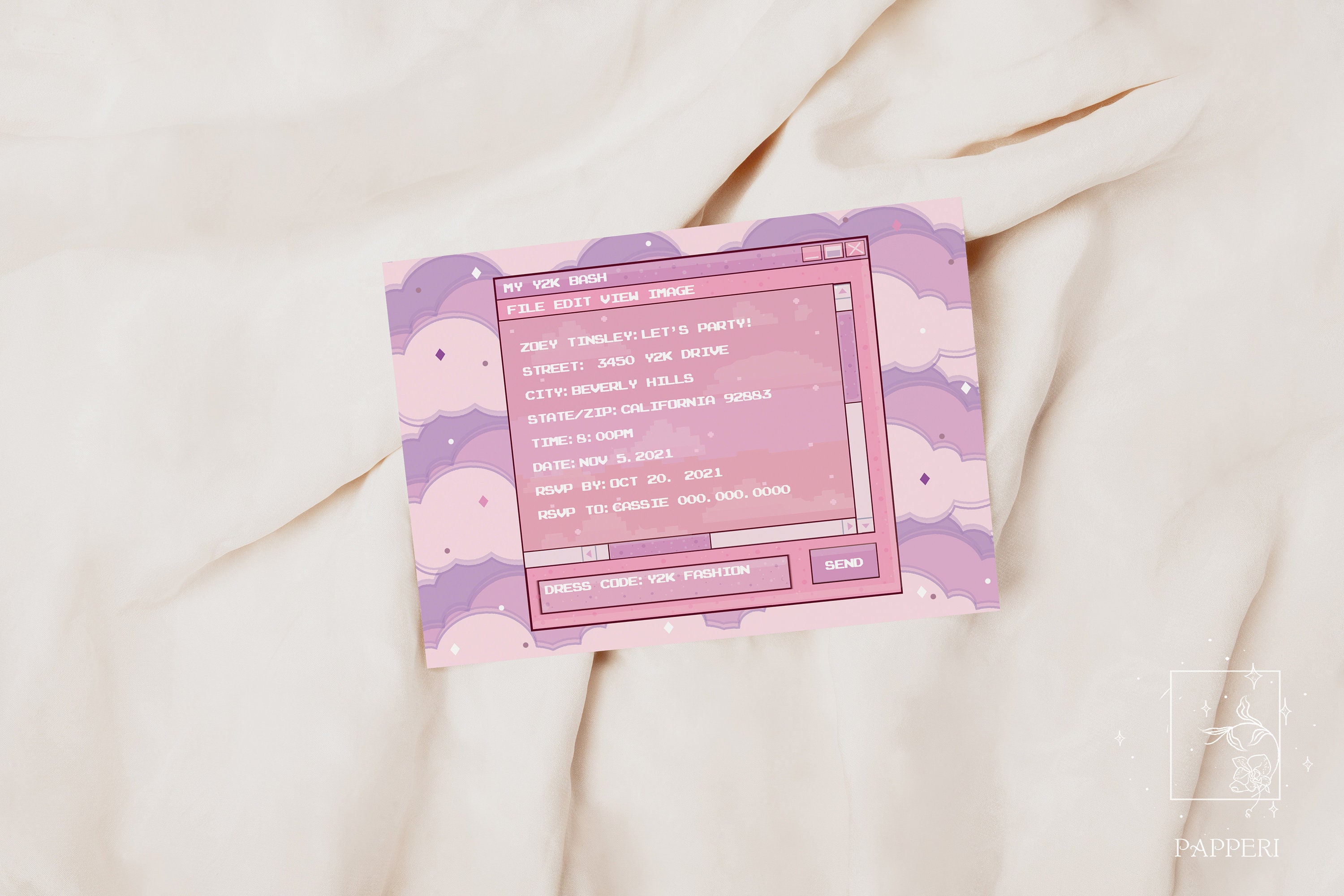 Y2K Party Invitation, Chat Box Design (JPG/PDF) - Etsy