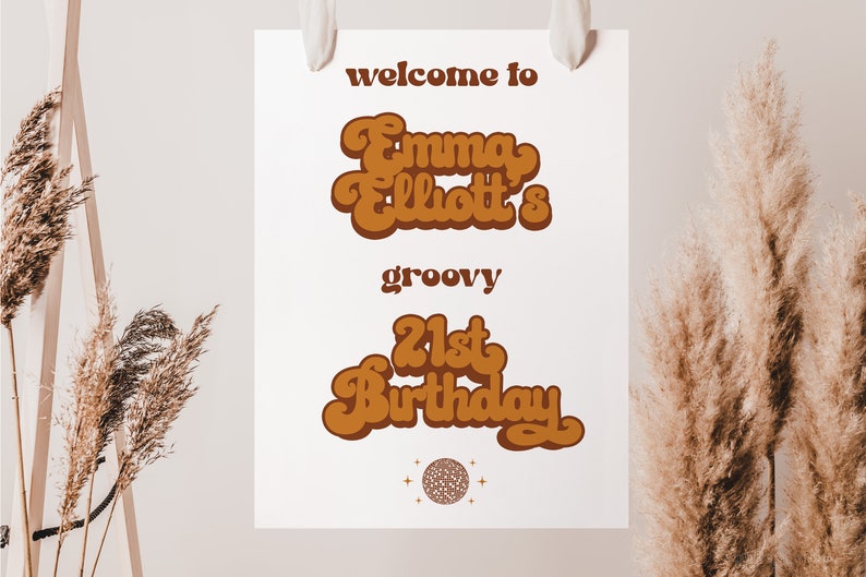 70s Groovy Birthday Party Sign Groovy Birthday Welcome Sign - Etsy