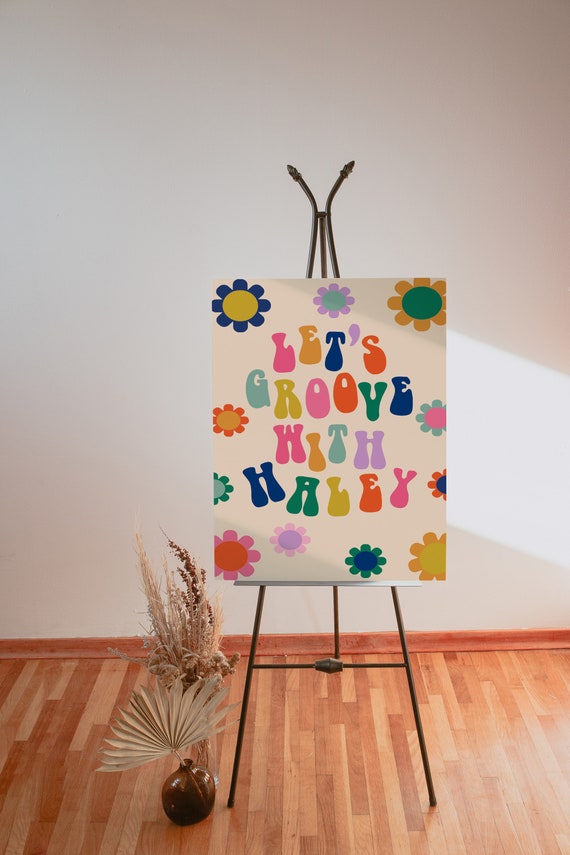 Groovy Flower Birthday Welcome Sign Groovy Flower Baby - Etsy