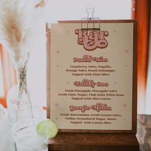 Disco Bar Menu Groovy Bar Menu Retro Drink Menu Bar Drink - Etsy