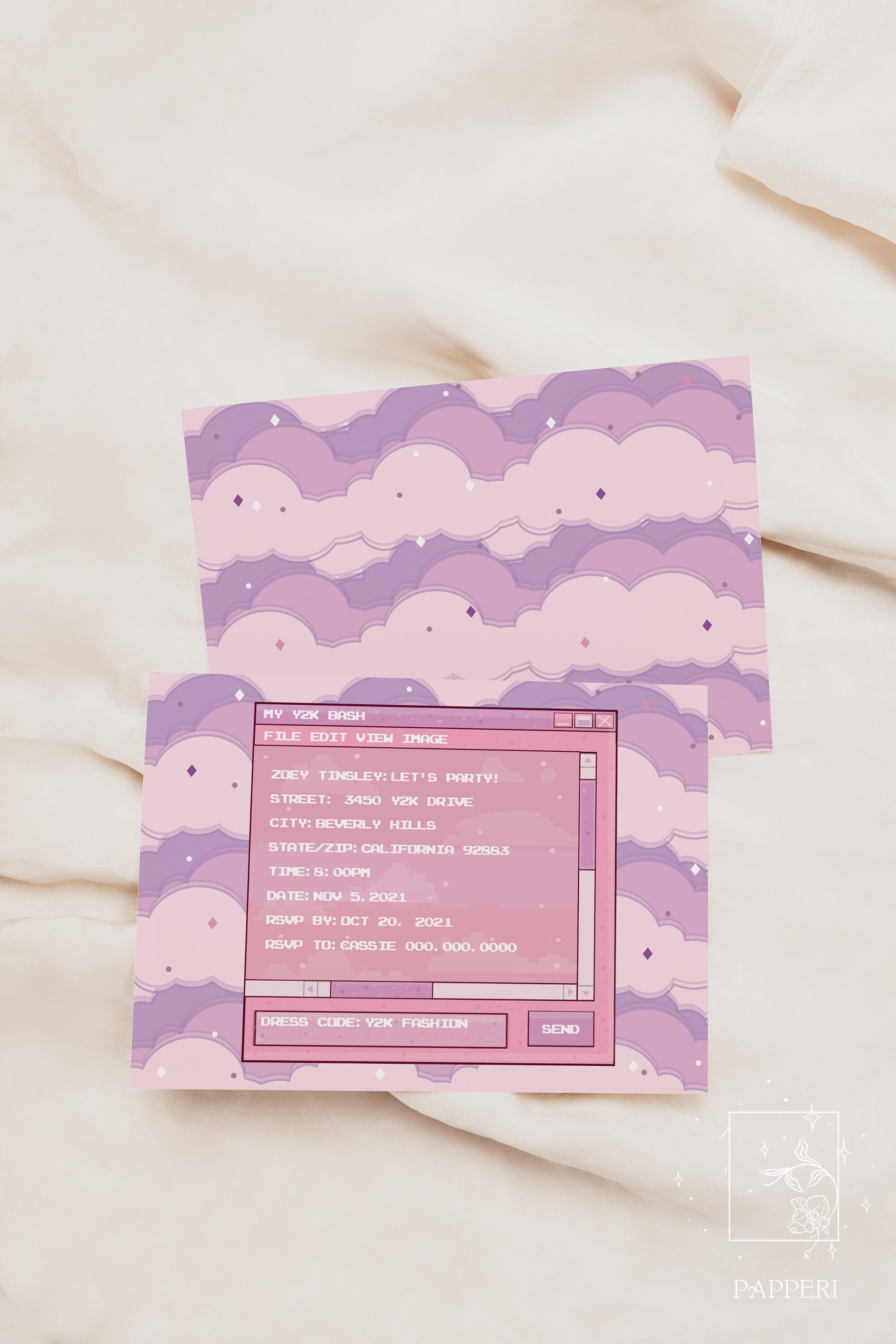 Y2K Party Invitation, Chat Box Design (JPG/PDF) - Etsy