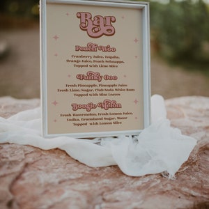 Disco Bar Menu Groovy Bar Menu Retro Drink Menu Bar Drink - Etsy