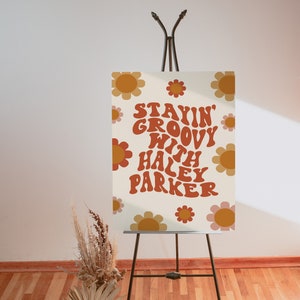 70s Daisy Birthday Party Flower Sign. Boho Retro Groovy Floral 70's ...