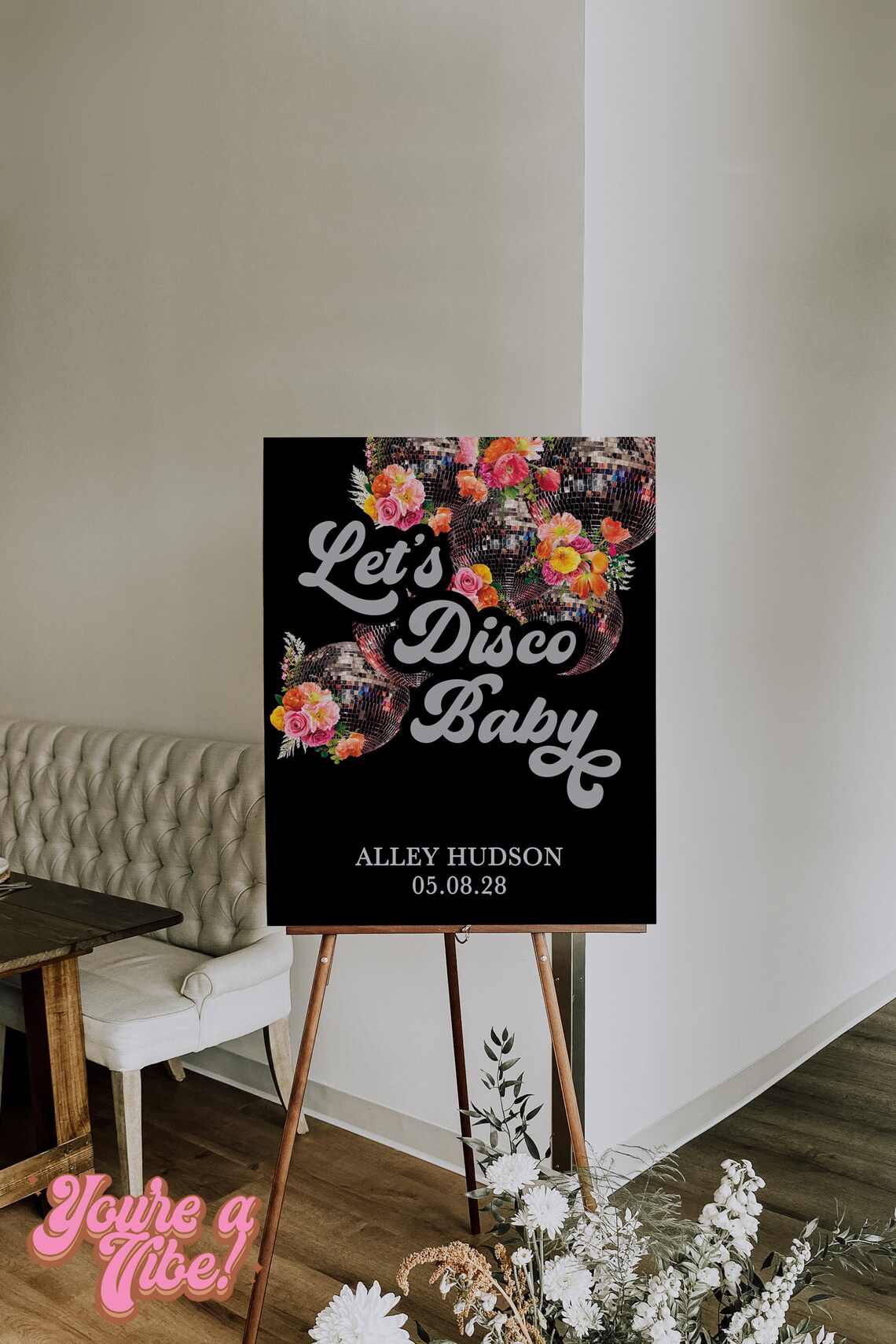 Disco Pampas Welcome Sign 70s Groovy Welcome Sign Retro - Etsy