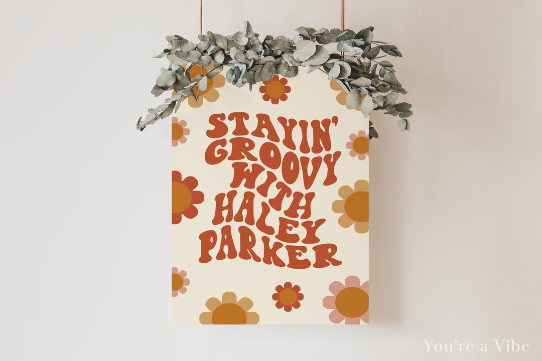 70s Daisy Birthday Party Flower Sign. Boho Retro Groovy Floral 70's ...