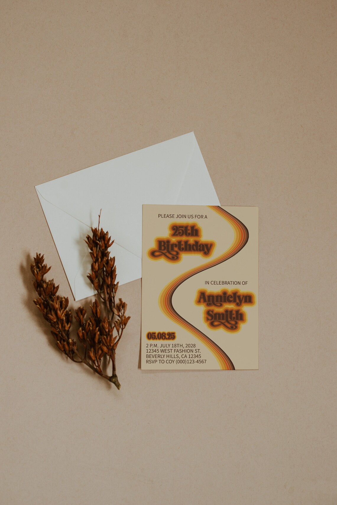 70s Groovy Retro Birthday Party Invitation, Groovy Boho 70's Hippie ...