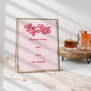 70s Retro Bar Sign, Retro Groovy Bar Menu, 70s Cocktail Sign, Bespoke ...